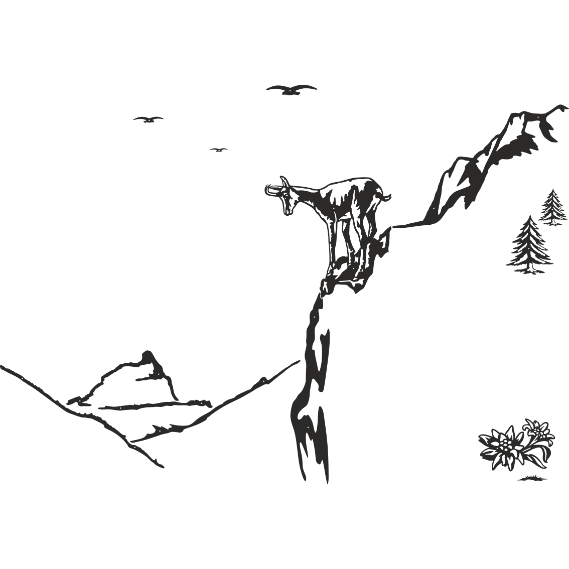 Votre décor mural premium en métal : FRESQUE MONTAGNE